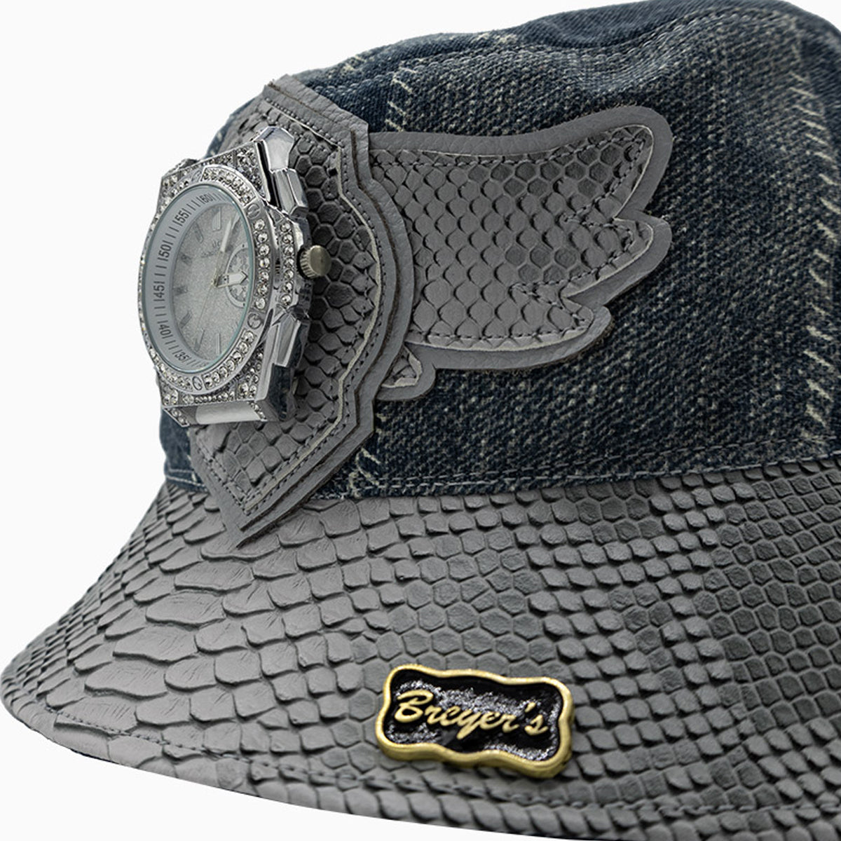 Breyer’s Buck 50 Black Charcoal Combo Street-Smart Bucket Hat with Lea ...