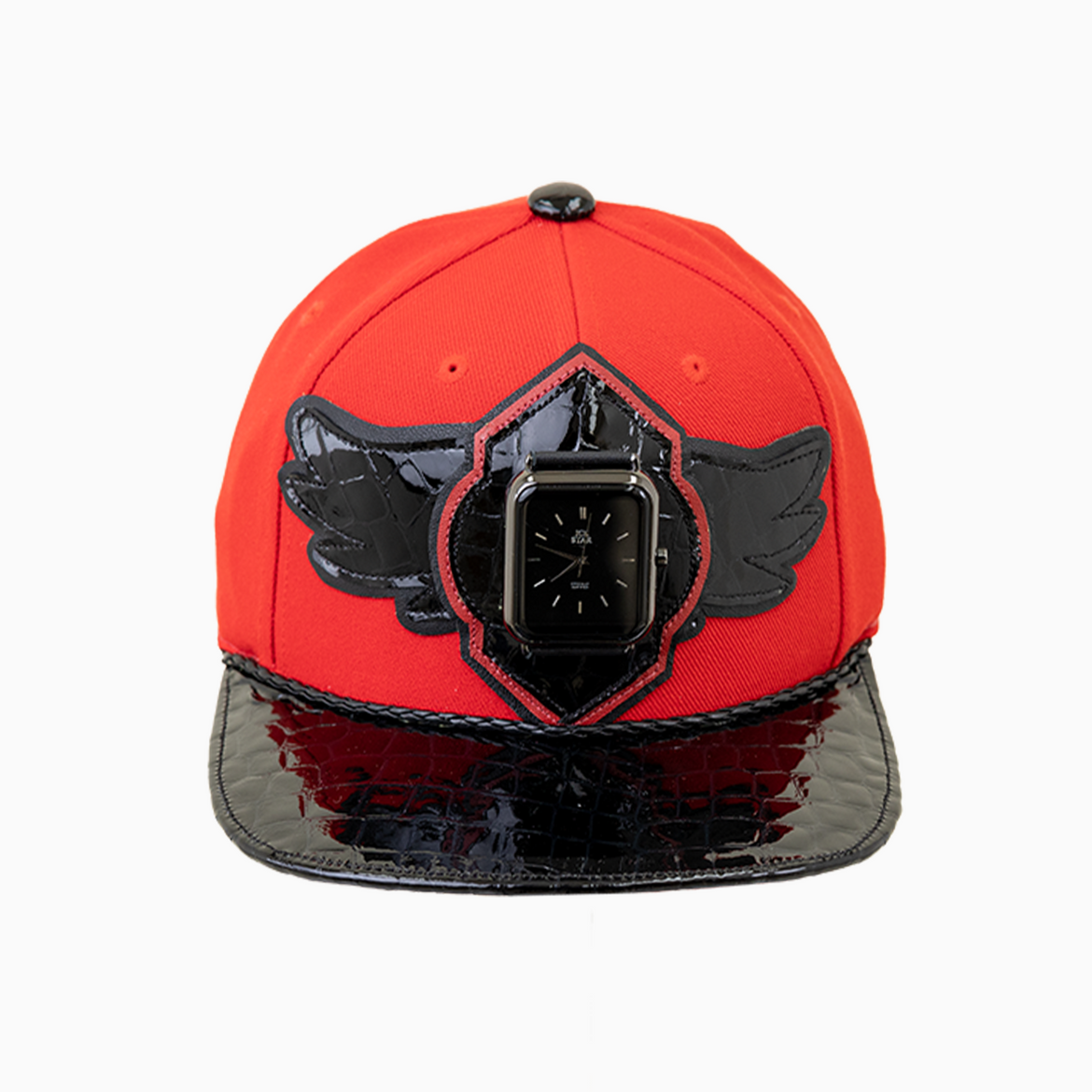 Breyer's Buck 50 Woolmark Edition Red White Combo Watch Hat with Leath ...